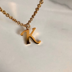 Letter K Necklace, Gold Monogram Necklace, Name Necklace, Letter ...