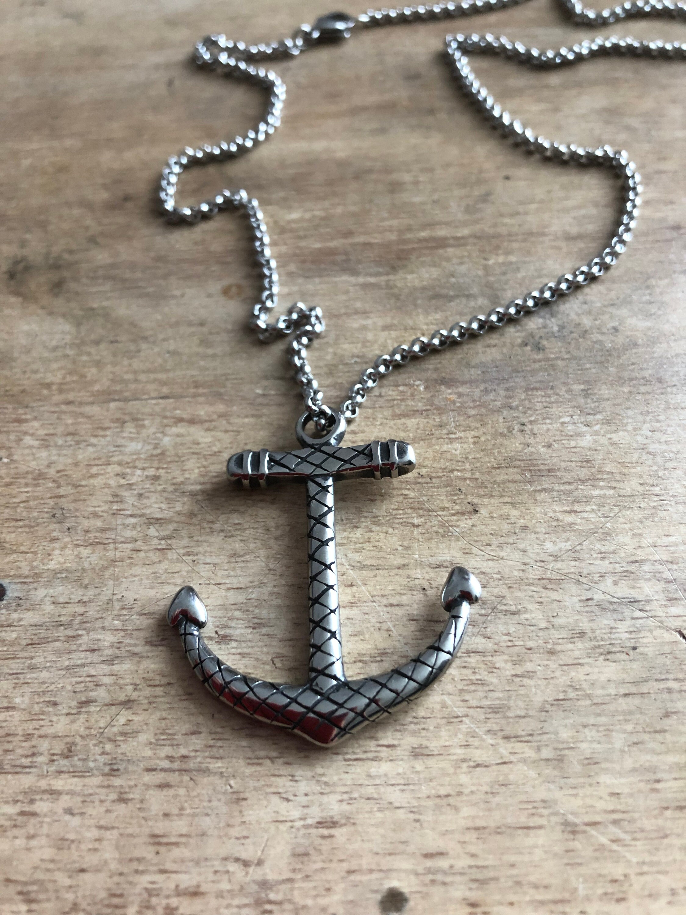 Mens Anchor Necklace Anchor Jewelry Sea Necklace Etsy