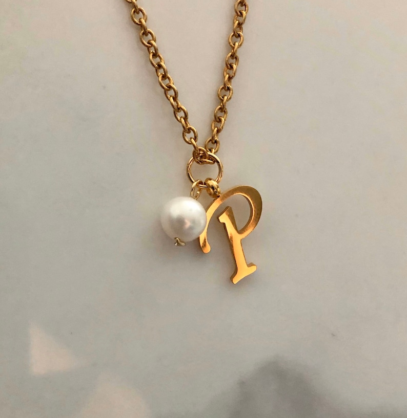 Initial P Necklace Monogram Necklace Letter P Name - Etsy