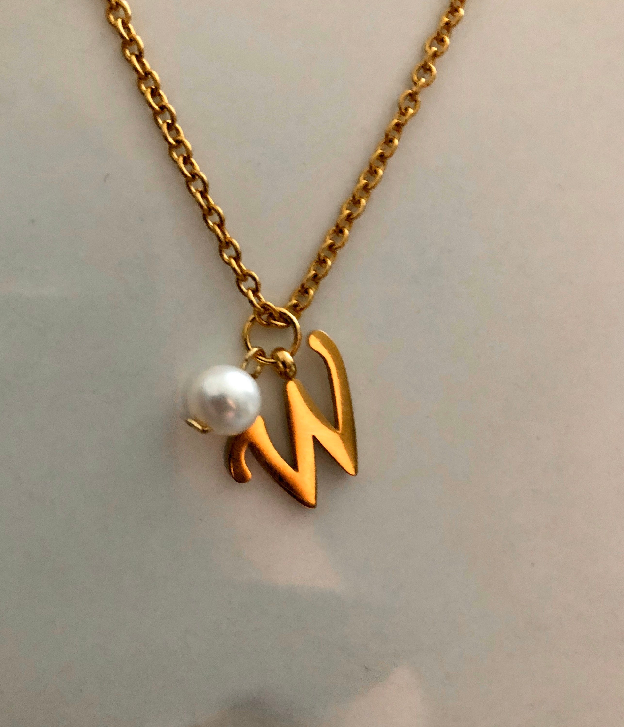 Initial W Necklace, Monogram Necklace, Letter W, Name Necklace, Letter ...