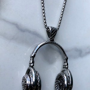DJ Headset Necklace, Music Necklace, Headphone Pendant, Musician ...