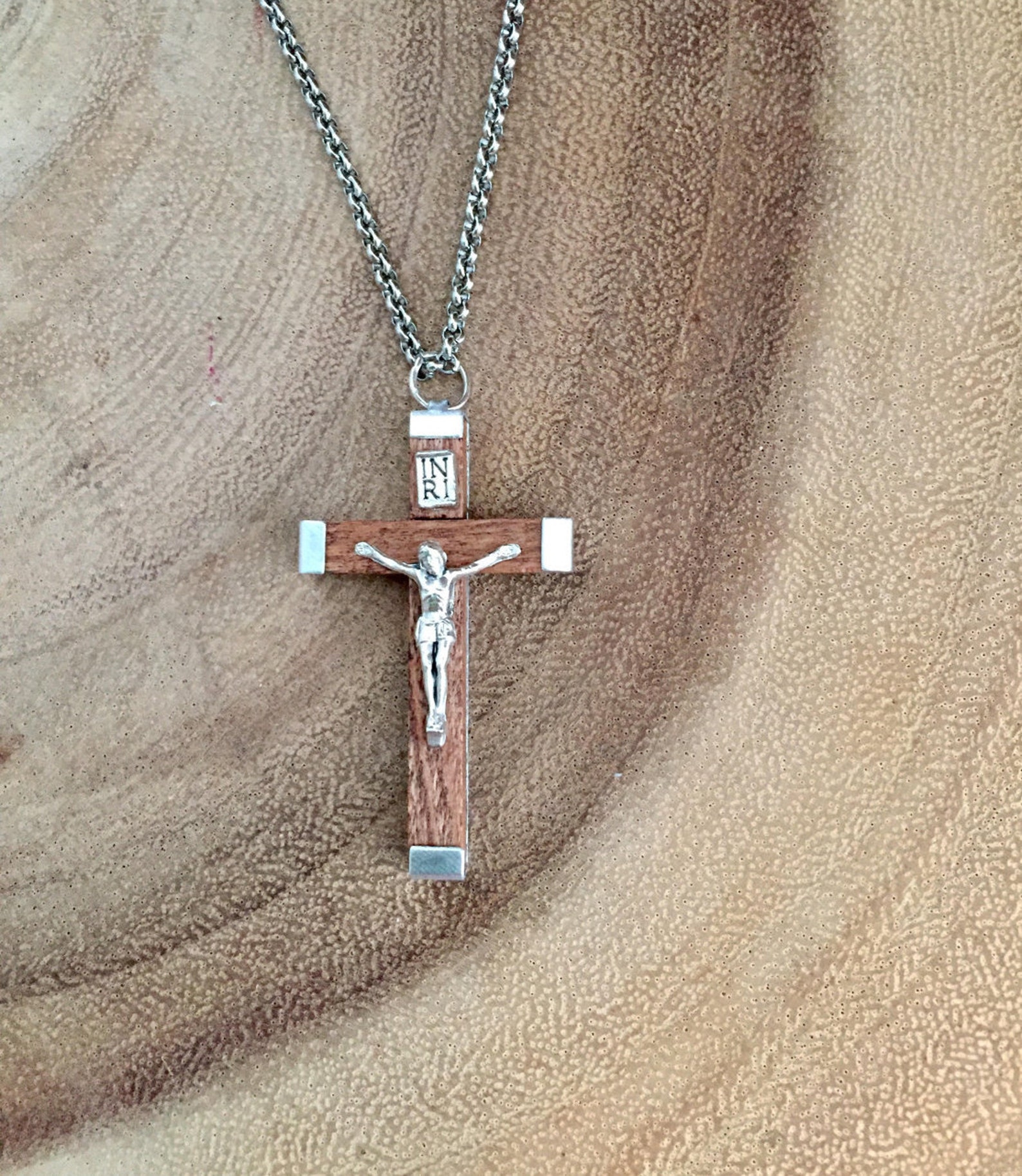 Wooden Crucifix Necklace Catholic Jewelry Jewelry for Men - Etsy