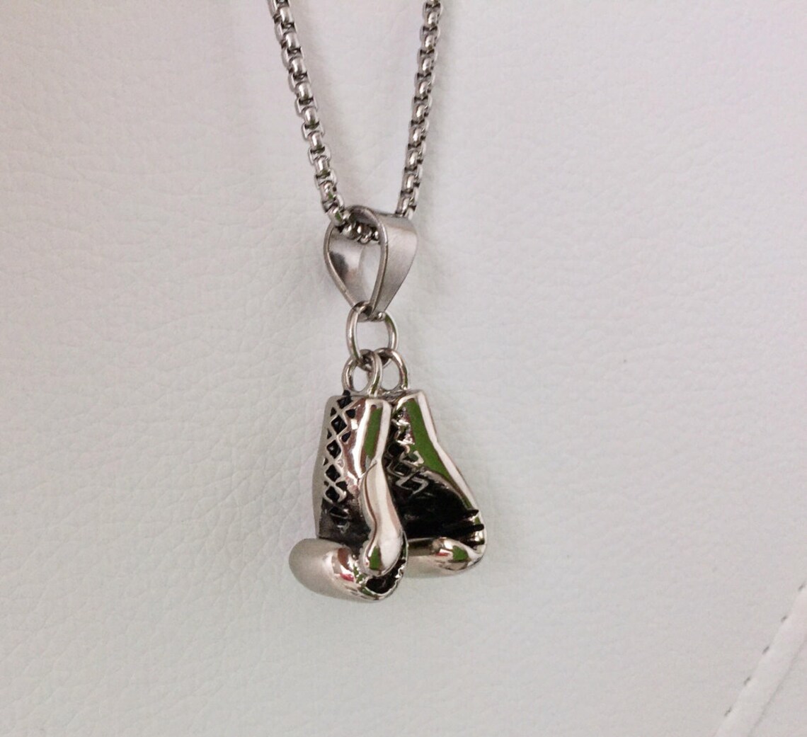Boxing Gloves Necklace Sport Jewelry Athlete Pendant | Etsy