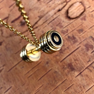 Gym Jewelry, Dumbbell Necklace, Fitness Jewelry, Crossfit Pendant ...