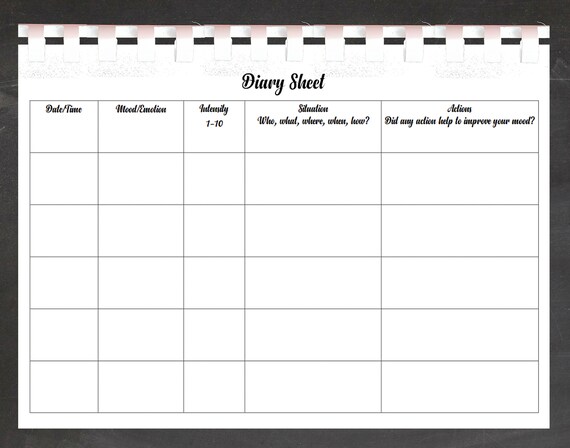 Paper A4 or A5 Worry Diary Childrens Mental Health Planner Personalised ...