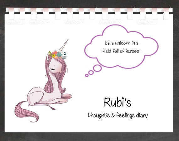 Paper A4 or A5 Worry Diary Childrens Mental Health Planner Personalised ...