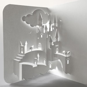 Papercut Template Pop-up Card Castle Instant Download SVG | Etsy