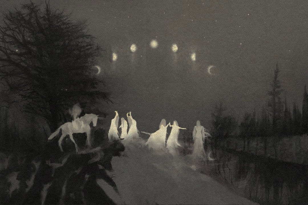 The Carnival of Full Moon Weeping, Illustration Print - Etsy