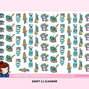 Housework Planner Stickers - Pastel - Household Chores, Cleaning ...