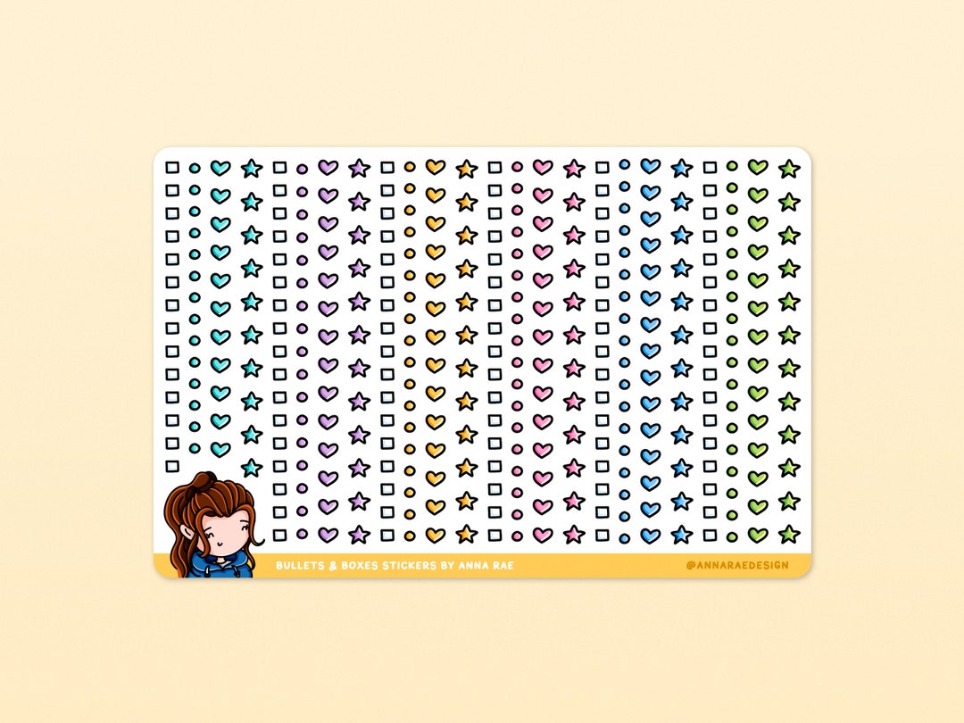 Bullets & Boxes Stickers - Check List Sticker Sheet for Planners and ...