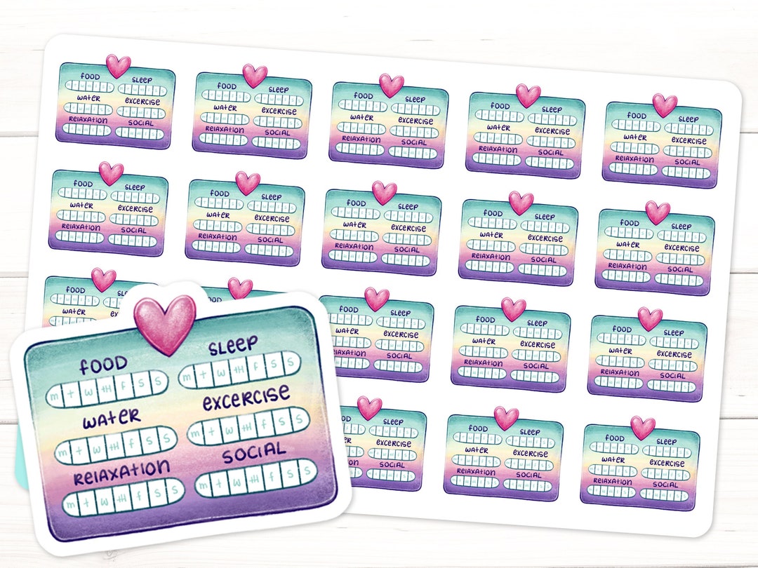 Wellness Tracker Planner Stickers Wellness Stickers, Wellness Journal ...