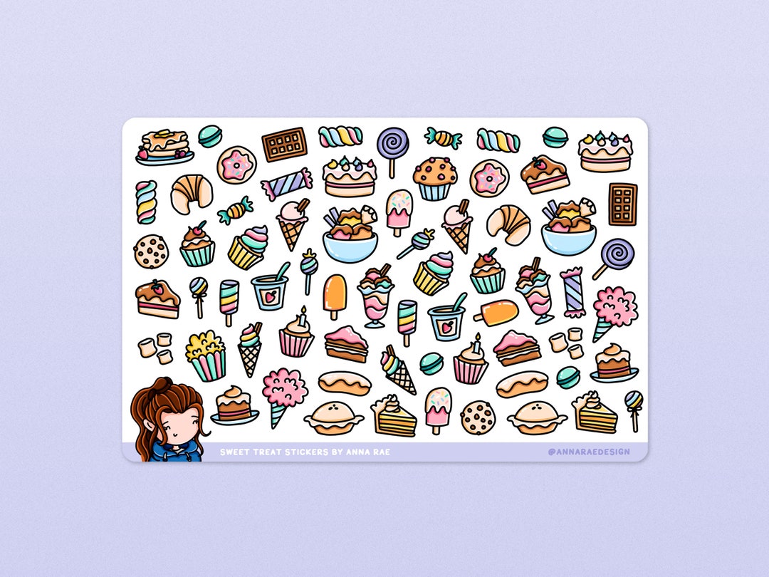 Sweet Treat Stickers - Cute Meal Planning Sticker Sheet for Planners ...