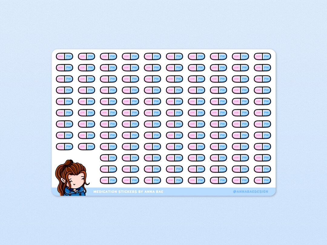 Medication Tracker Stickers - Pill Reminder Sticker Sheet for Planners ...