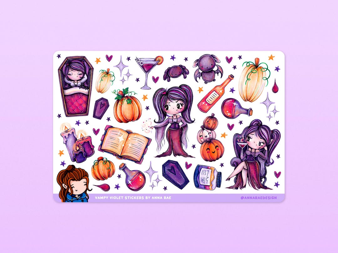 Vampire Planner Sticker Kit - Cute Halloween Sticker Sheets for ...