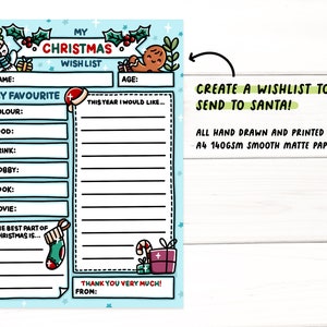 Printable Letter to Santa Kit Digital Christmas Wishlist and Letter ...