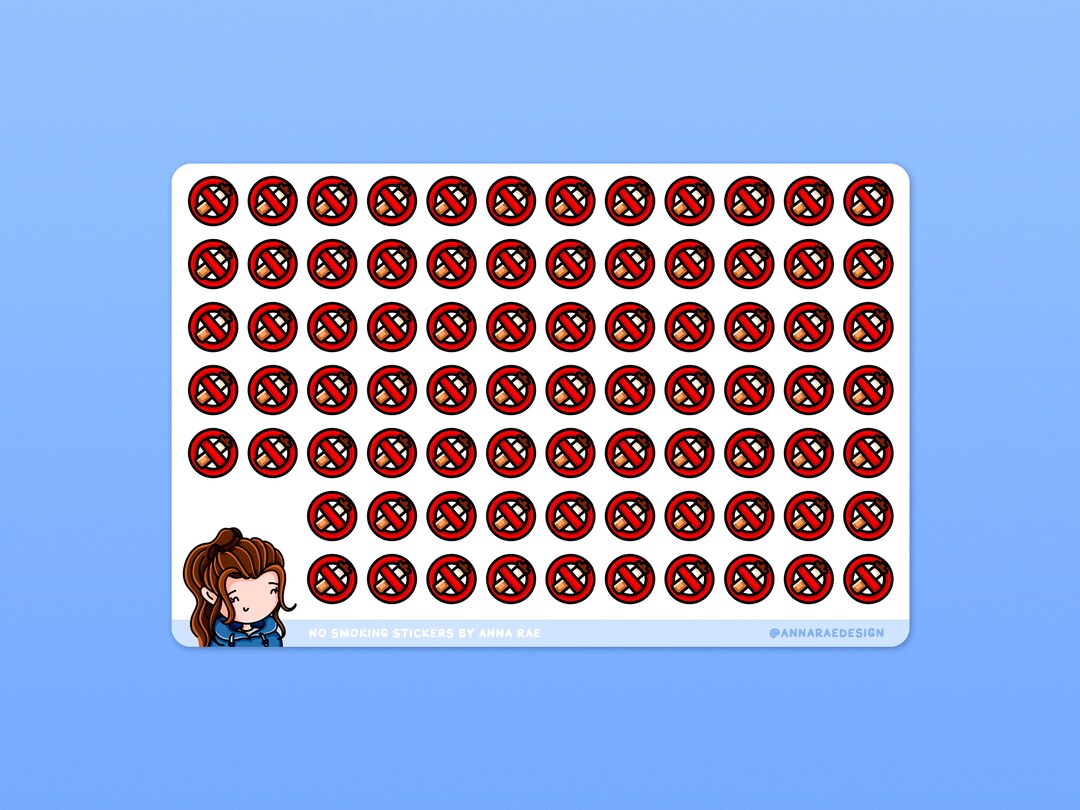 No Smoking Stickers - Smoking Tracker Sticker Sheet for Planners and ...