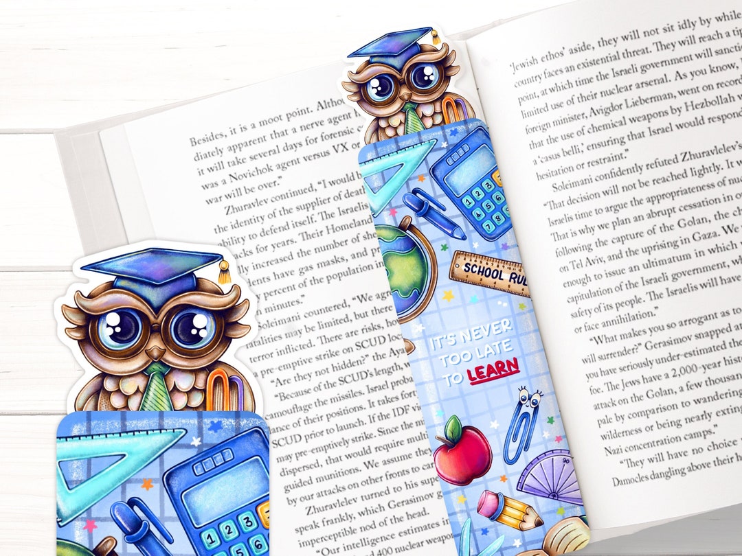 School Bookmark - Cute Handmade and Illustrated Bookmark, Page Marker ...