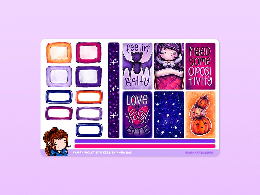 Vampire Planner Box Stickers - Cute Halloween Sticker Sheets for ...
