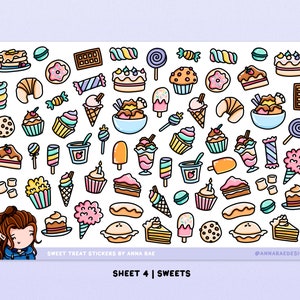 Sweet Treat Stickers - Cute Meal Planning Sticker Sheet for Planners ...