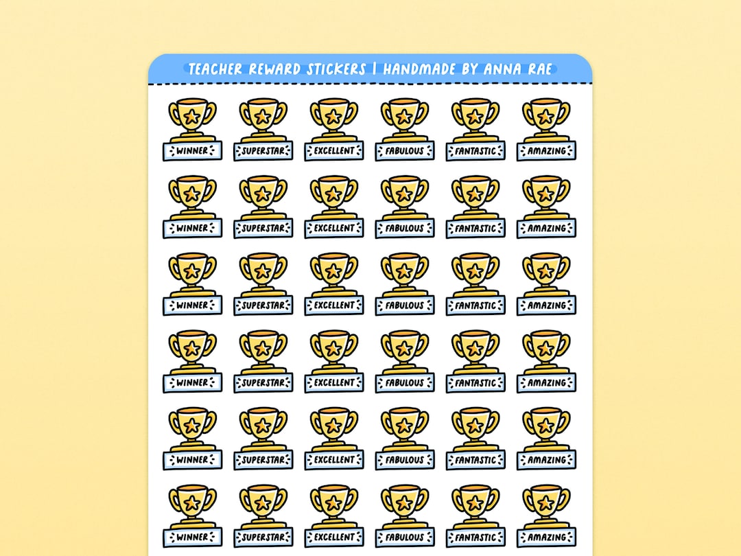 Reward Stickers - Trophies - Teacher Stickers for Students in Education ...