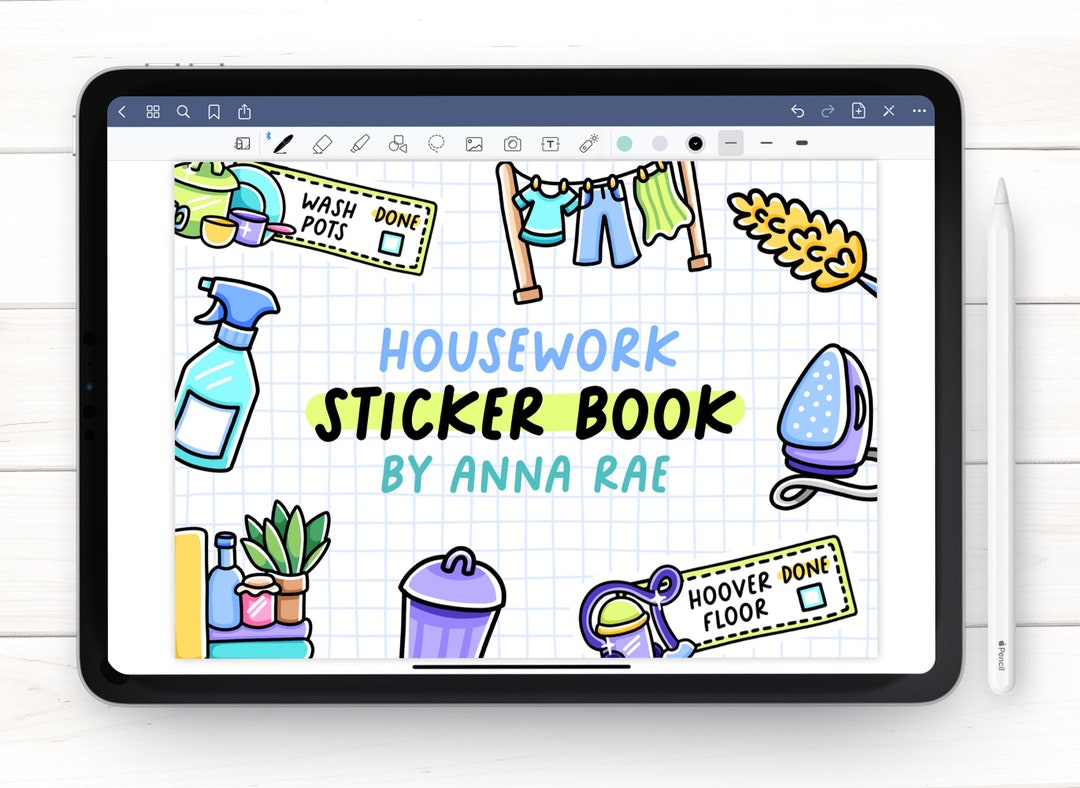 Housework Digital Planner Stickers - Goodnotes and PNG Files ...