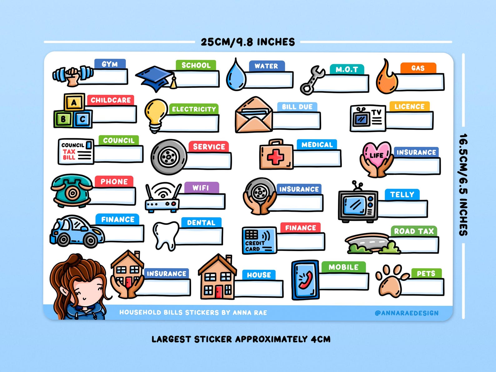Household Bills Planner Stickers - Budget Tracker Sticker Sheets for ...
