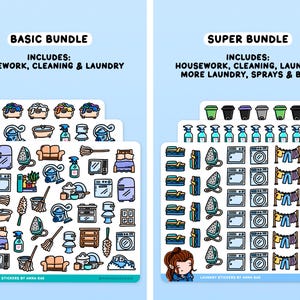 Housework Planner Stickers - Household Chores, Cleaning and Laundry ...