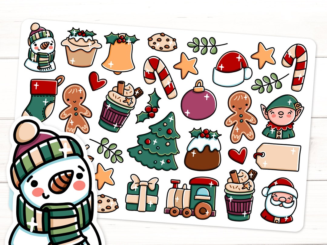 Jolly Holiday Clipart Stickers Christmas Planner Sticker Sheets ...