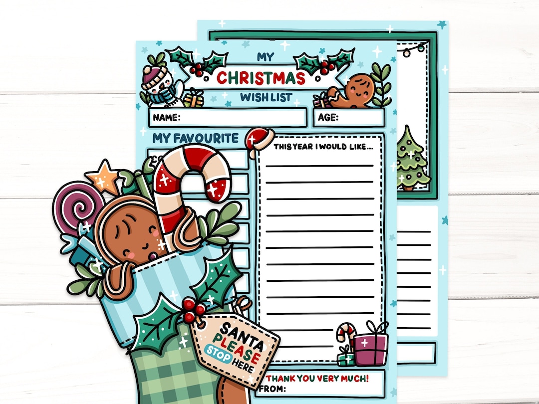Printable Letter to Santa Kit Digital Christmas Wishlist and Letter ...