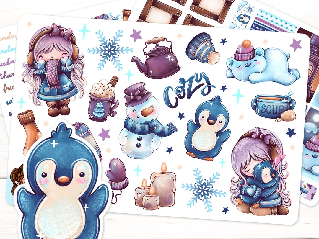 Winter Wishes Stickers Winter Planner Stickers, Polar Bear, Penguin ...