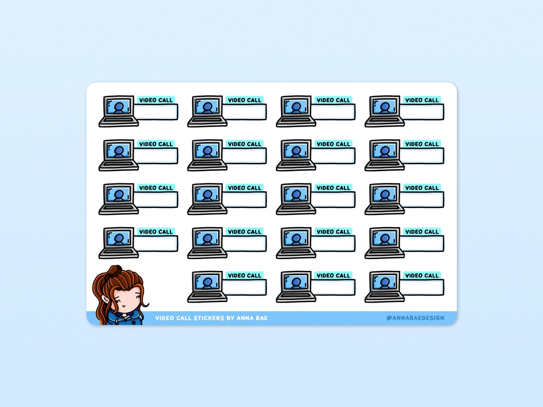 Video Call Stickers - Virtual Meeting, Zoom, Teams Reminder Sticker ...