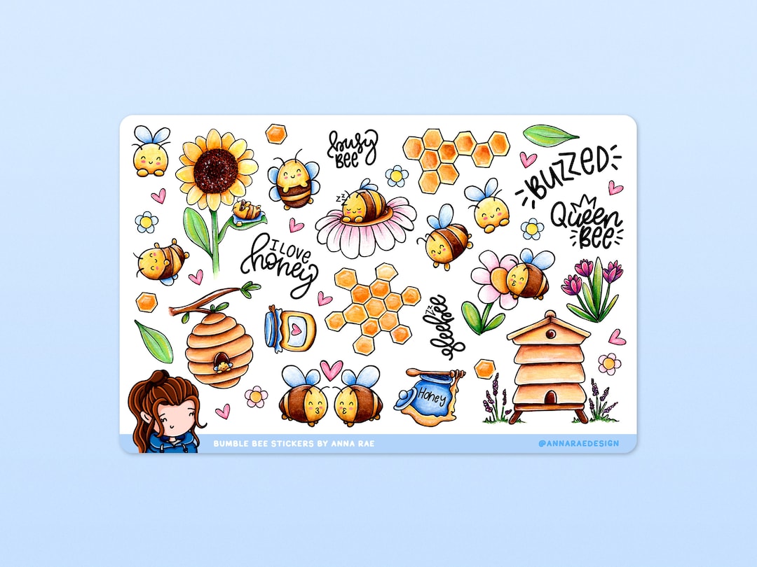 Bumble Bee Stickers - Cute Sticker Sheet for Planners and Journals - Etsy