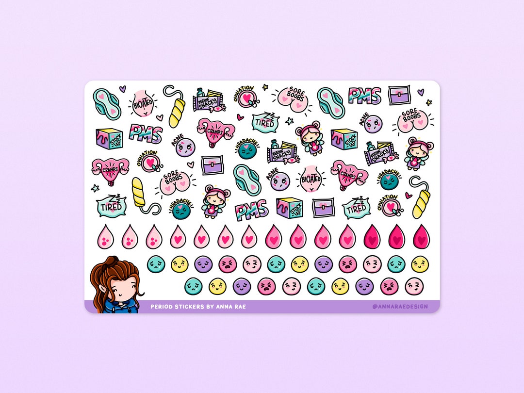 Period Tracker Planner Stickers - Monthly Cycle Stickers for Journals ...