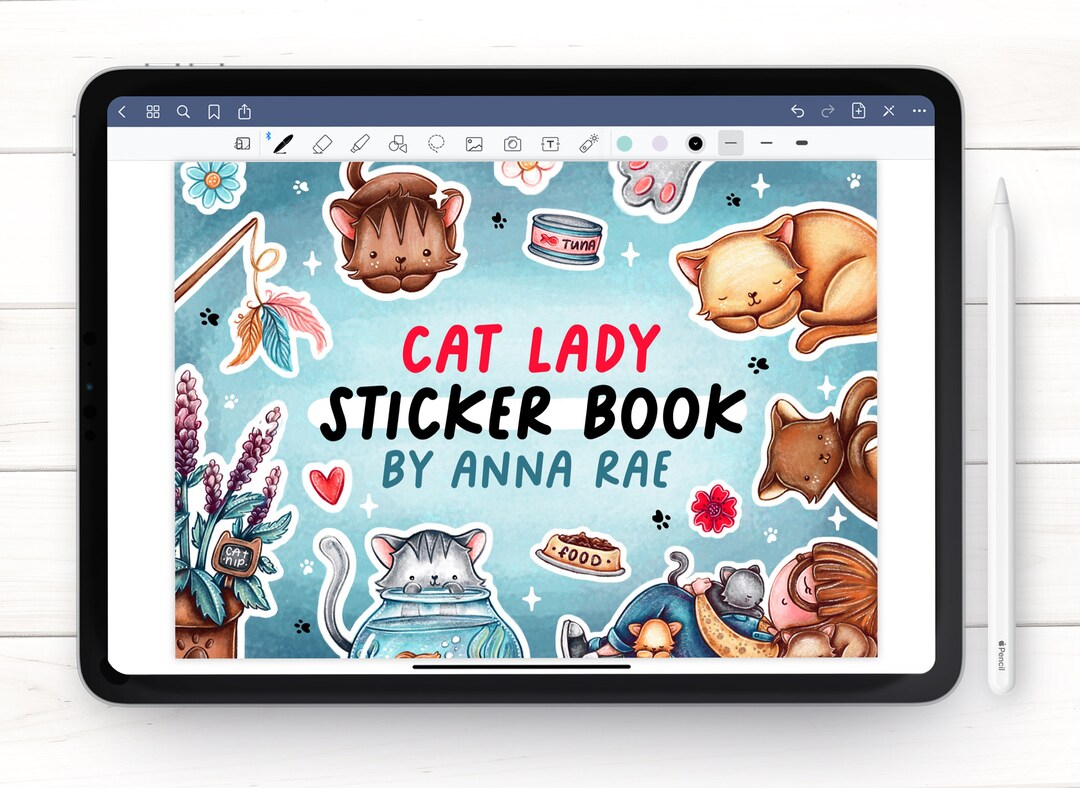 Cat Lady Digital Planner Stickers Goodnotes and PNG Files Printable ...