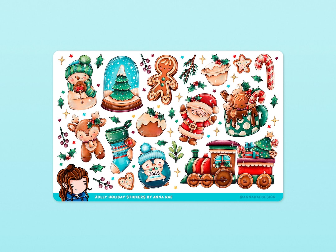 Jolly Holiday Planner Stickers - Cute Christmas Sticker Sheets for ...
