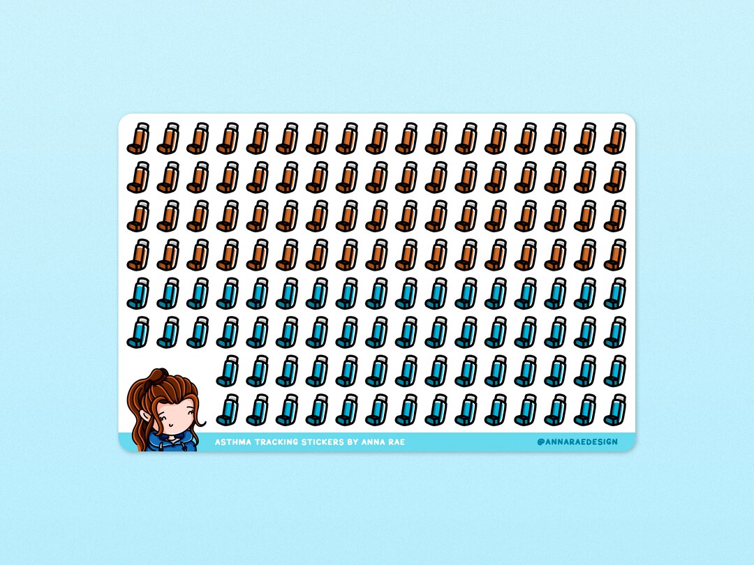 Inhaler Stickers - Asthma Tracking Sticker Sheet for Planners and ...