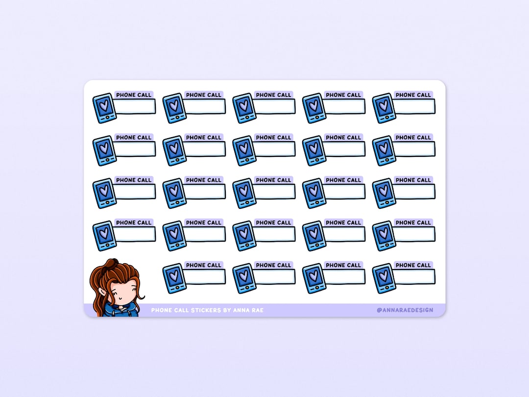 Phone Call Stickers - Reminder Sticker Sheet for Planners and Journals ...