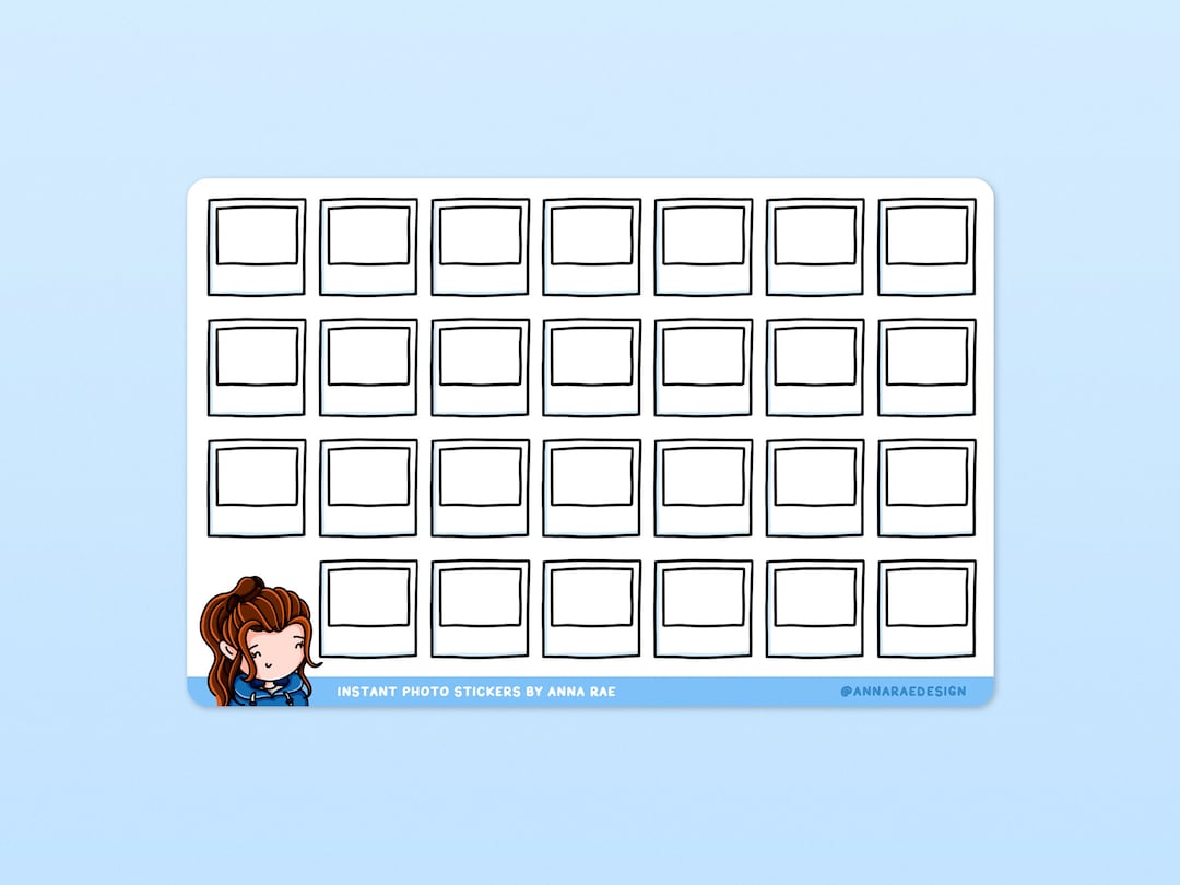 Instant Photo Stickers - Blank Photo Sticker Sheet for Planners and ...