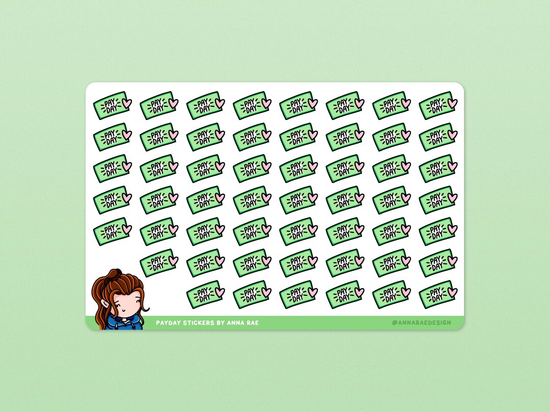 Payday Stickers - Wages Sticker Sheet for Planners and Journals - Etsy