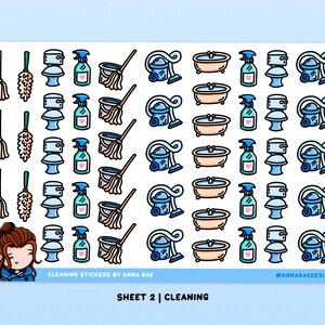 Housework Planner Stickers - Household Chores, Cleaning and Laundry ...