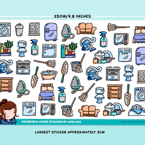 Housework Planner Stickers - Household Chores, Cleaning and Laundry ...