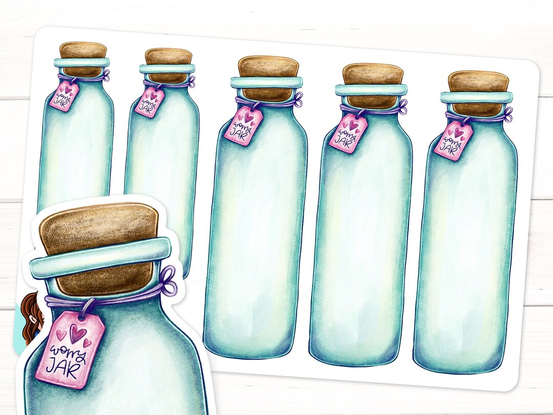 Worry Jar Planner Stickers Wellness Stickers, Wellness Journal ...