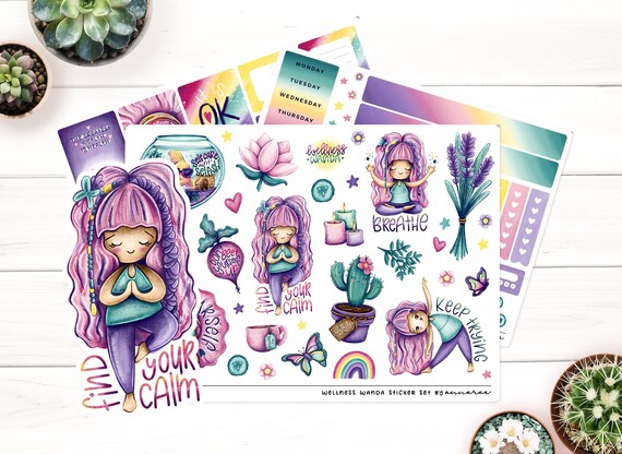 Wellness Stickers Self-care and Mental Health Sticker Sheets | Etsy