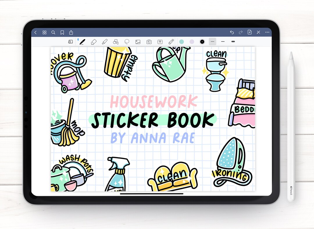 Housework Digital Planner Stickers - Goodnotes and PNG Files ...