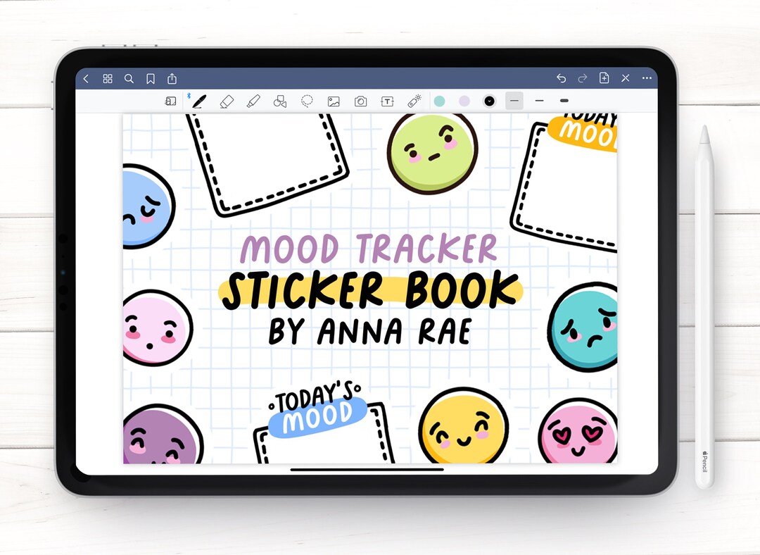 Mood Tracker Digital Planner Stickers - Goodnotes and PNG Files ...