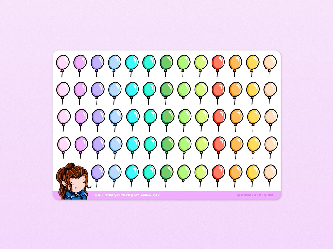 Balloon Planner Stickers - Birthday Reminder Sticker Sheet for Parties ...