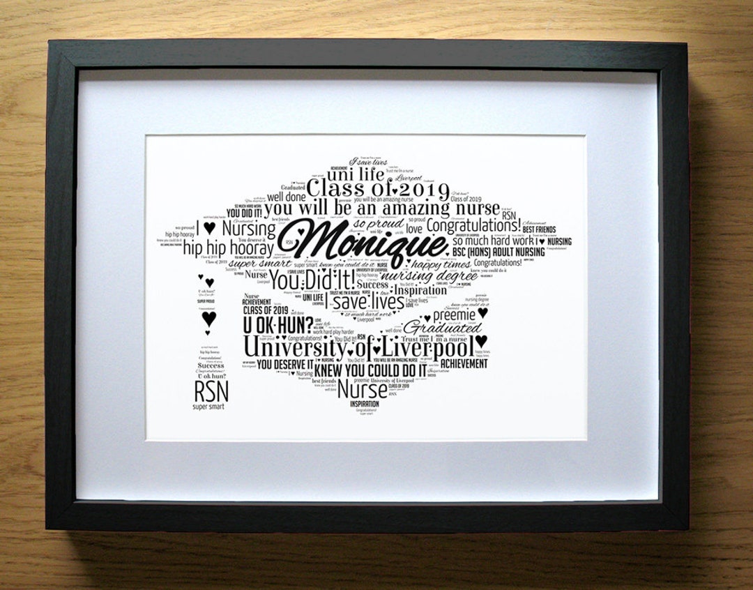 Personalized Graduation Cap Gift for Girls - Degree Graduate - Word Art ...