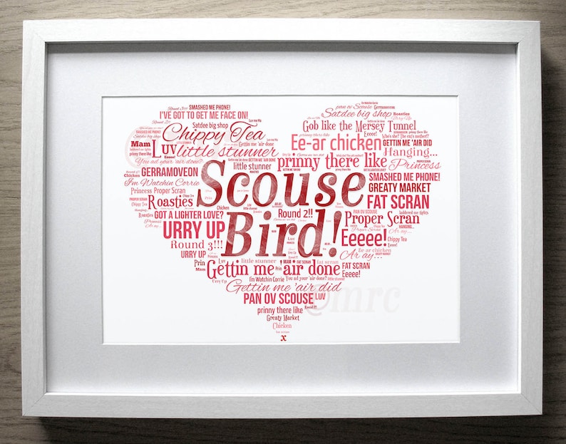 Scouse Bird Love Heart Gift Idea for Scouser Girl Mum - Etsy