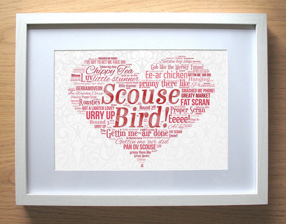 Scouse Bird Love Heart Gift Idea for Scouser Girl Mum - Etsy