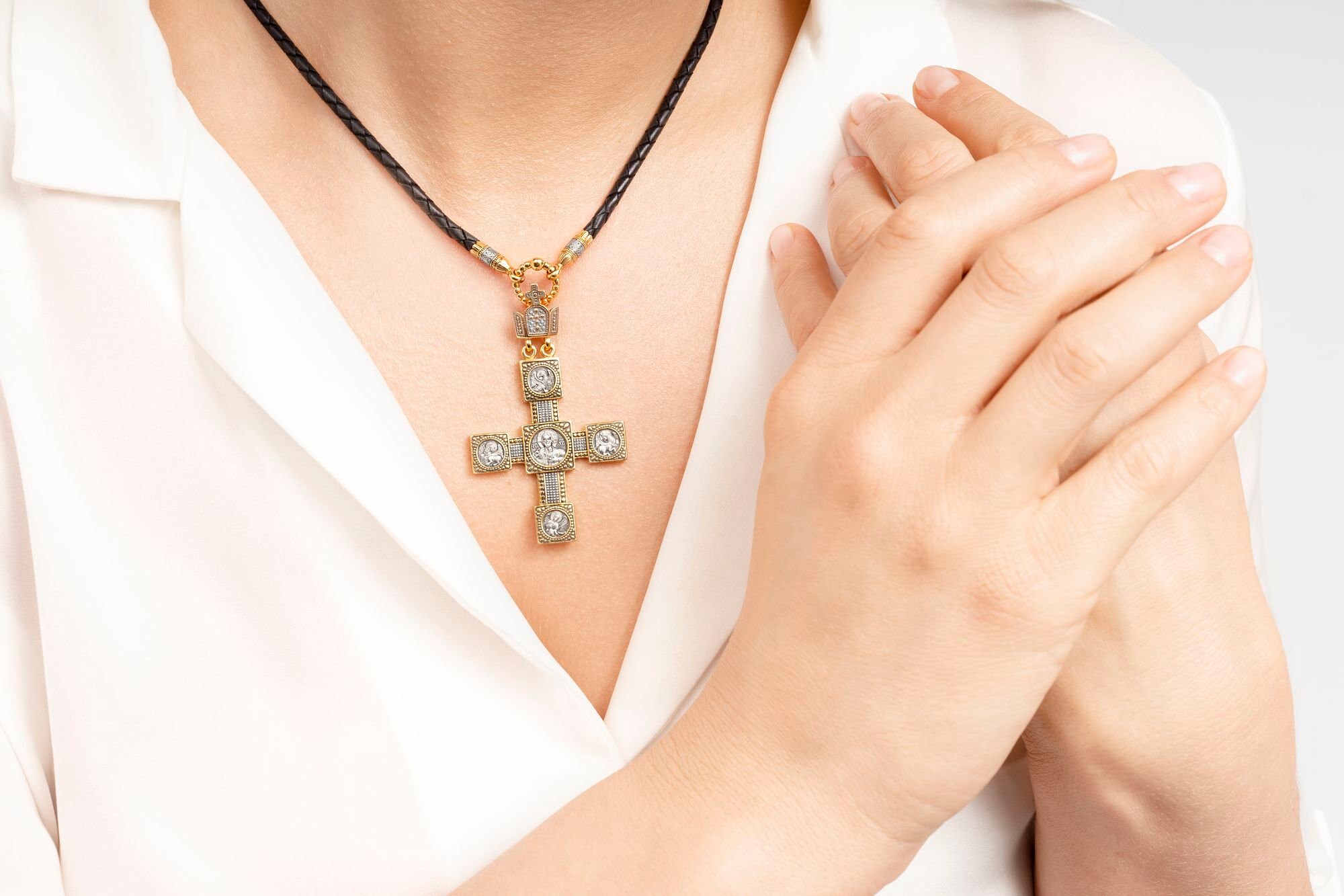 Sterling Silver & 24k Gold Plated Four Pointed Byzantine Cross - Etsy